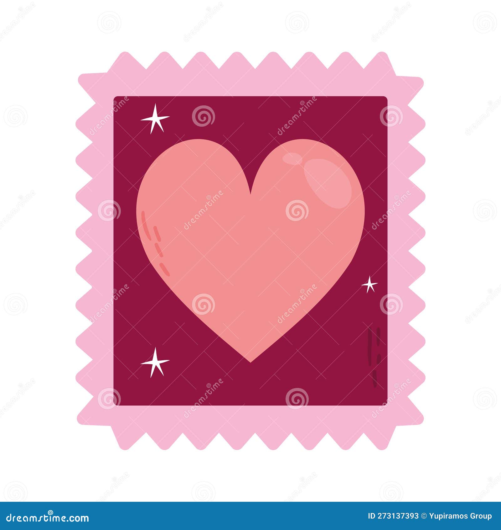Heart mail stamp stock vector. Illustration of design - 273137393