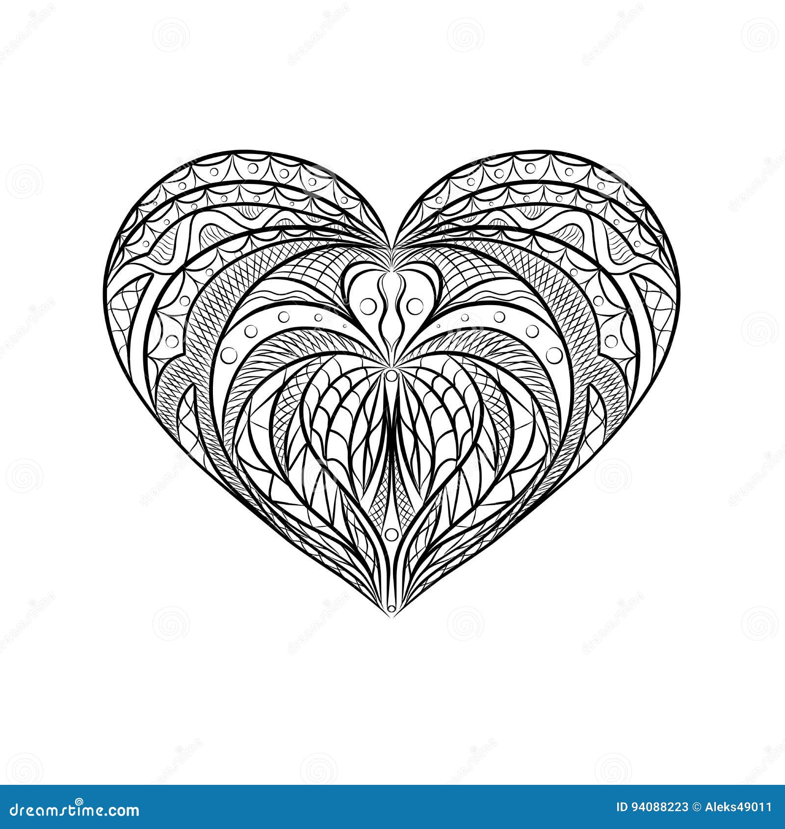 Heart of the Mandala stock vector. Illustration of pattern - 94088223