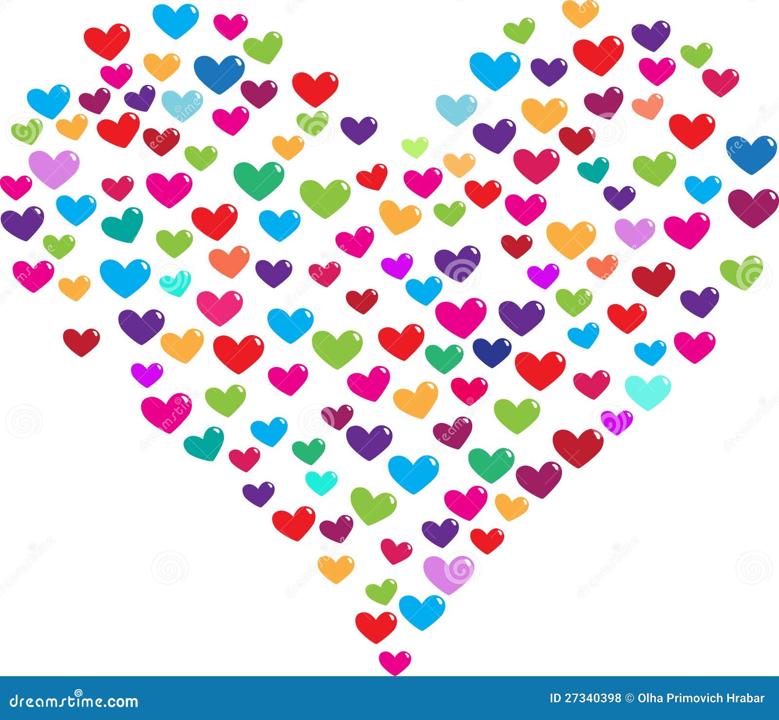Heart With Many Color Bright Hearts Background Royalty Free Stock ...