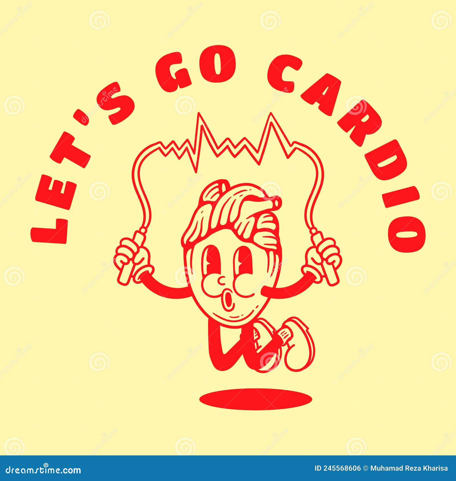 Heart Mascot Character Illustration Doing Jump Rope Stock Vector ...