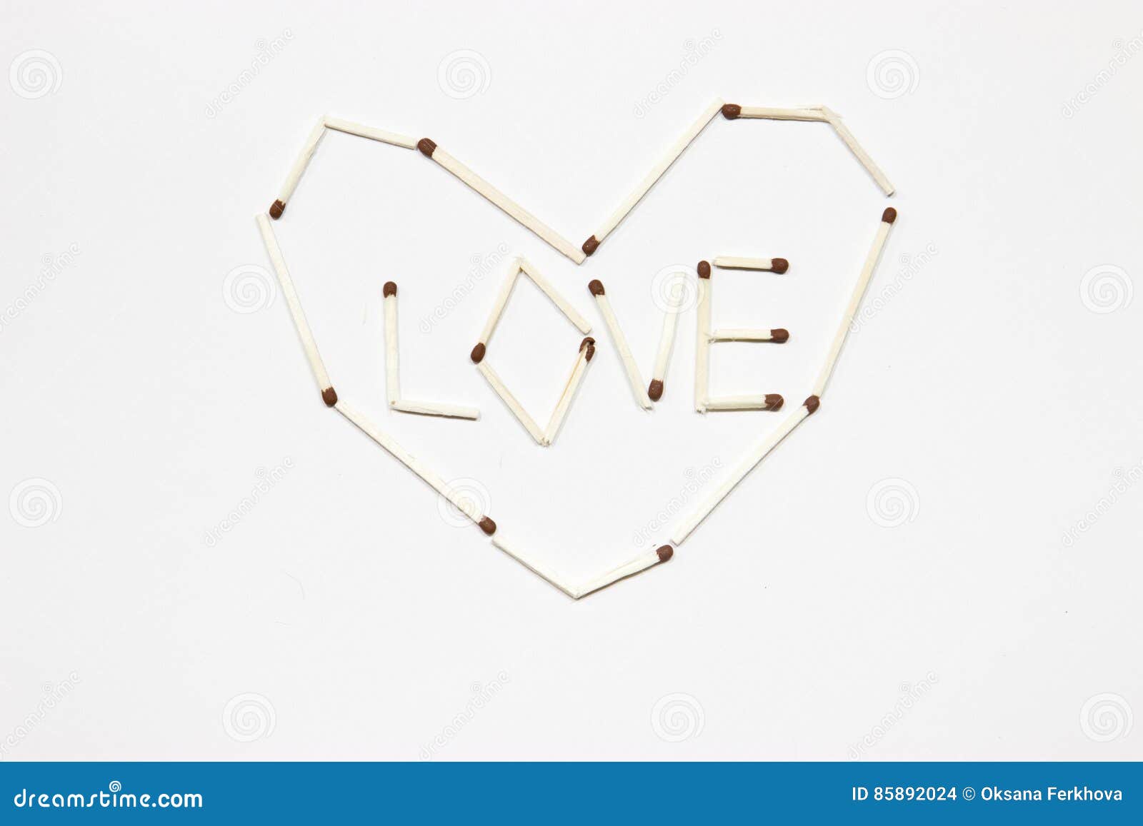 Heart of matches. stock photo. Image of white, matchstick - 85892024