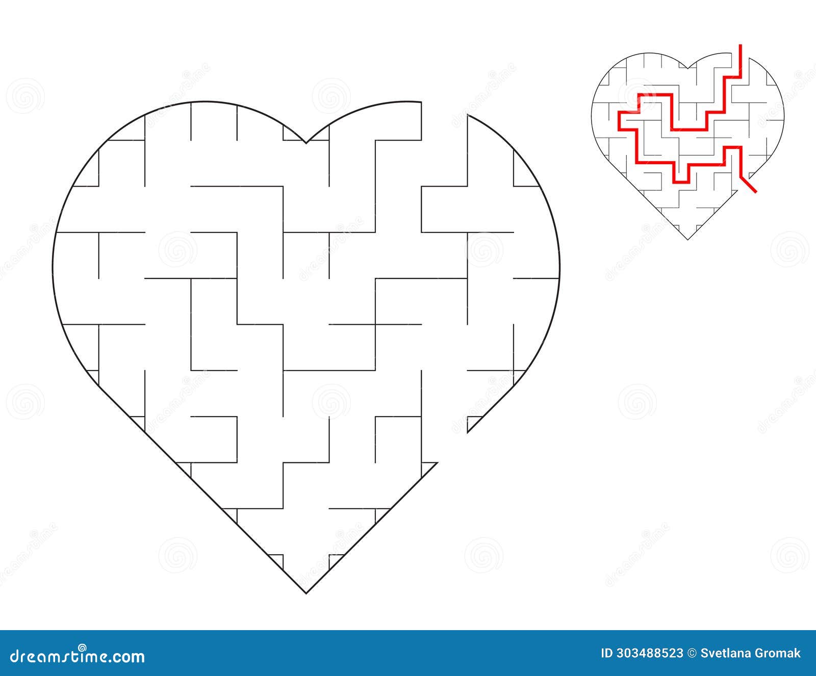 Heart Maze, a Puzzle Game with Mazes. a Maze Game. a Maze with Answers ...