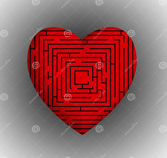 Heart Maze stock illustration. Illustration of marry - 34678373