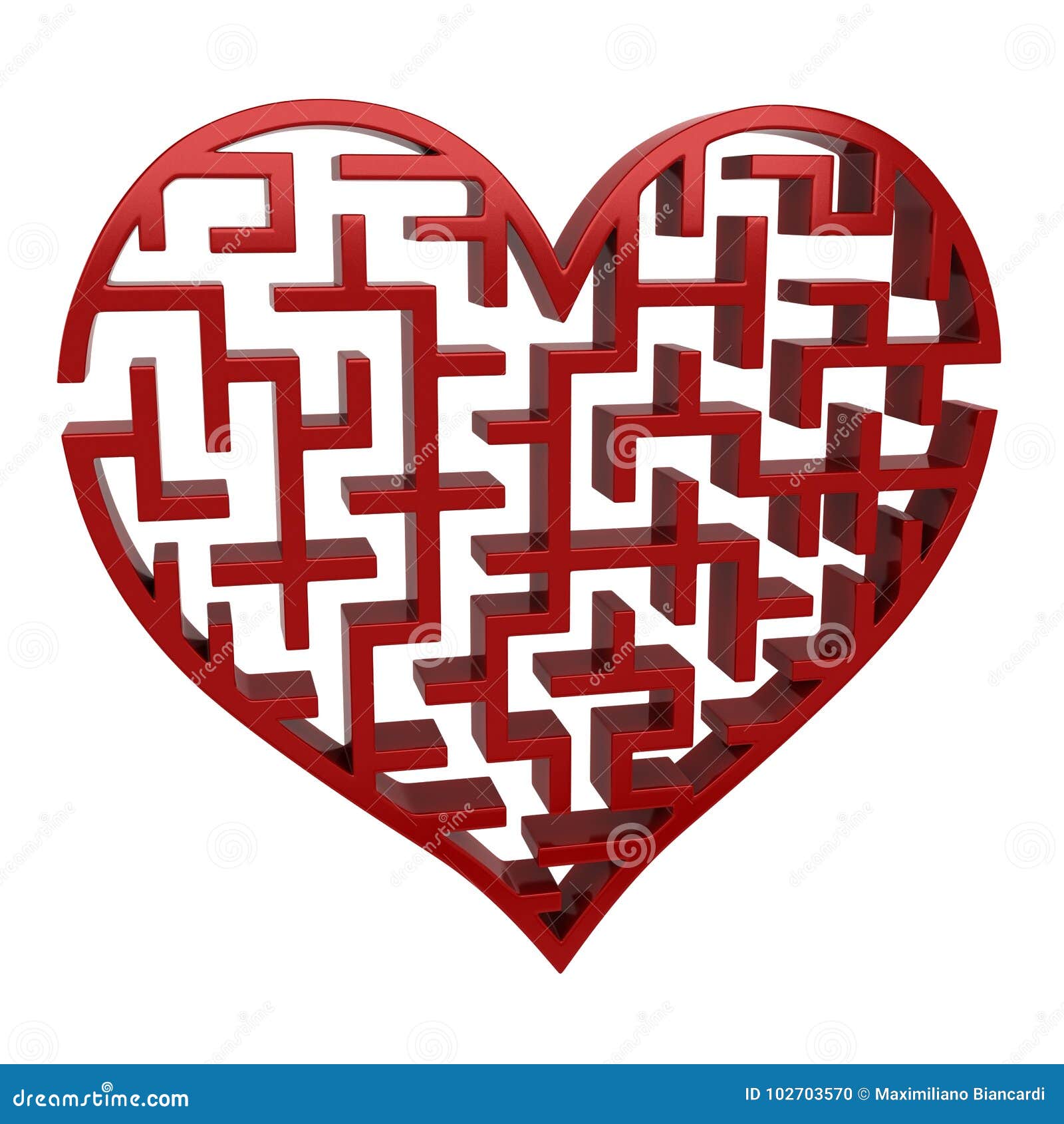 Heart Maze stock illustration. Illustration of render - 102703570