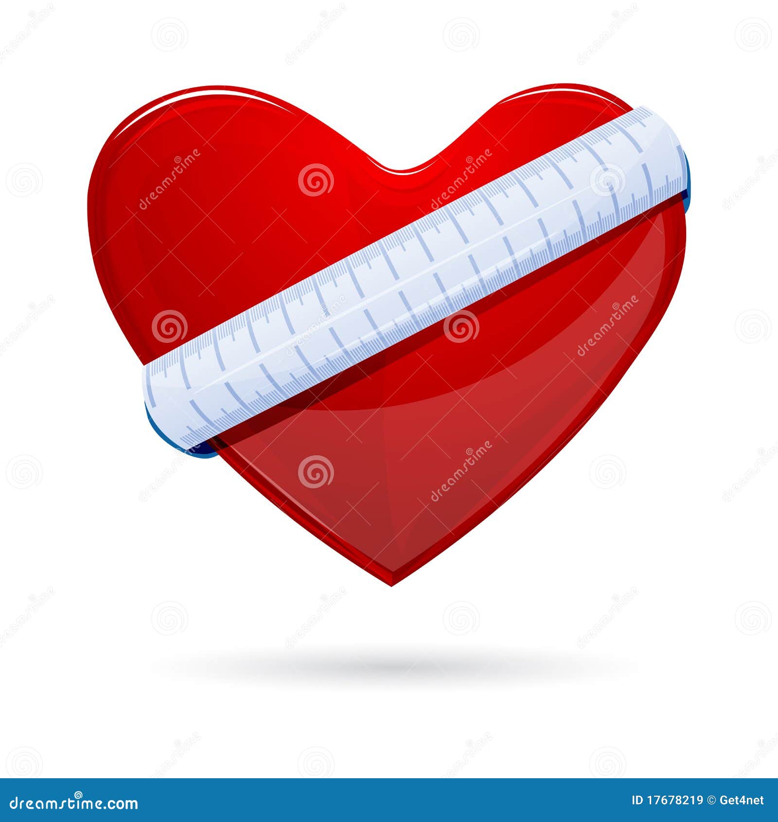 Heart with measuring tape stock illustration. Illustration of ...