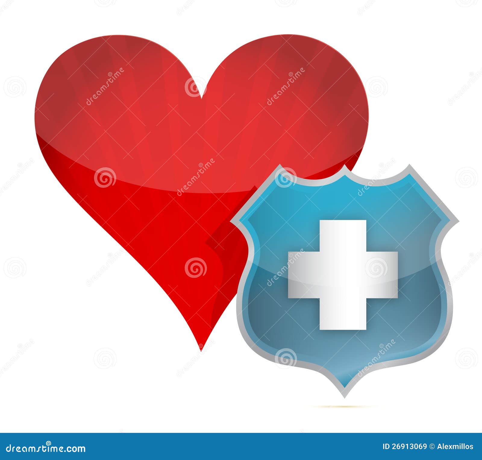 Heart Medical Protection by a Shield Stock Illustration - Illustration ...