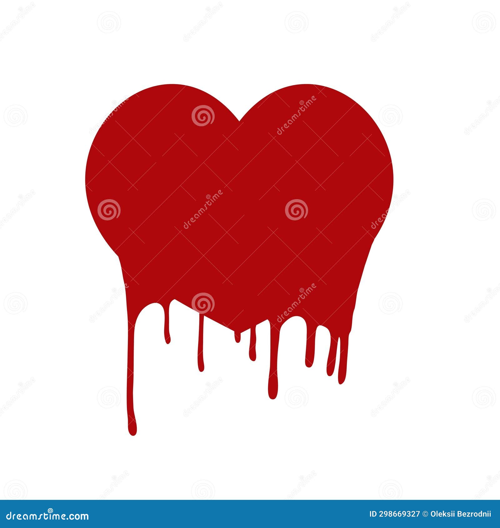 Heart Melt Paint Drip Vector Shape. Stock Vector - Illustration of icon ...