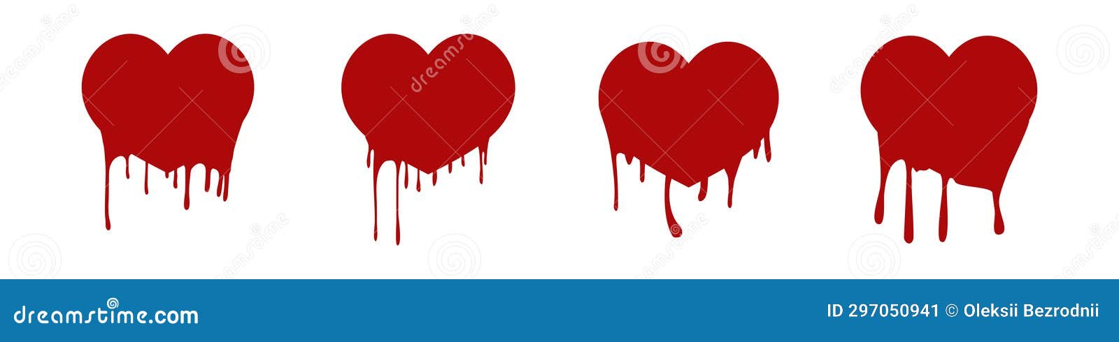 Heart Melt Red Drip Vector Shape. Stock Vector - Illustration of icon ...
