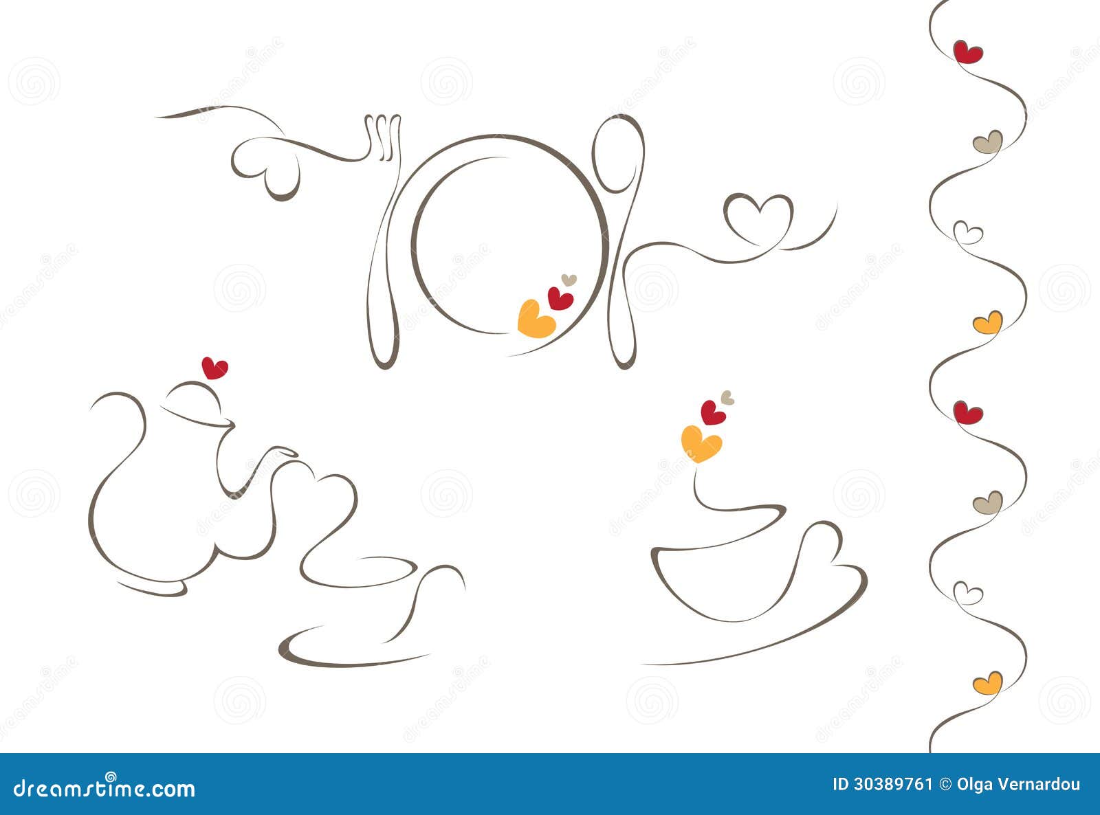 Heart menu icons stock vector. Illustration of cuisine - 30389761