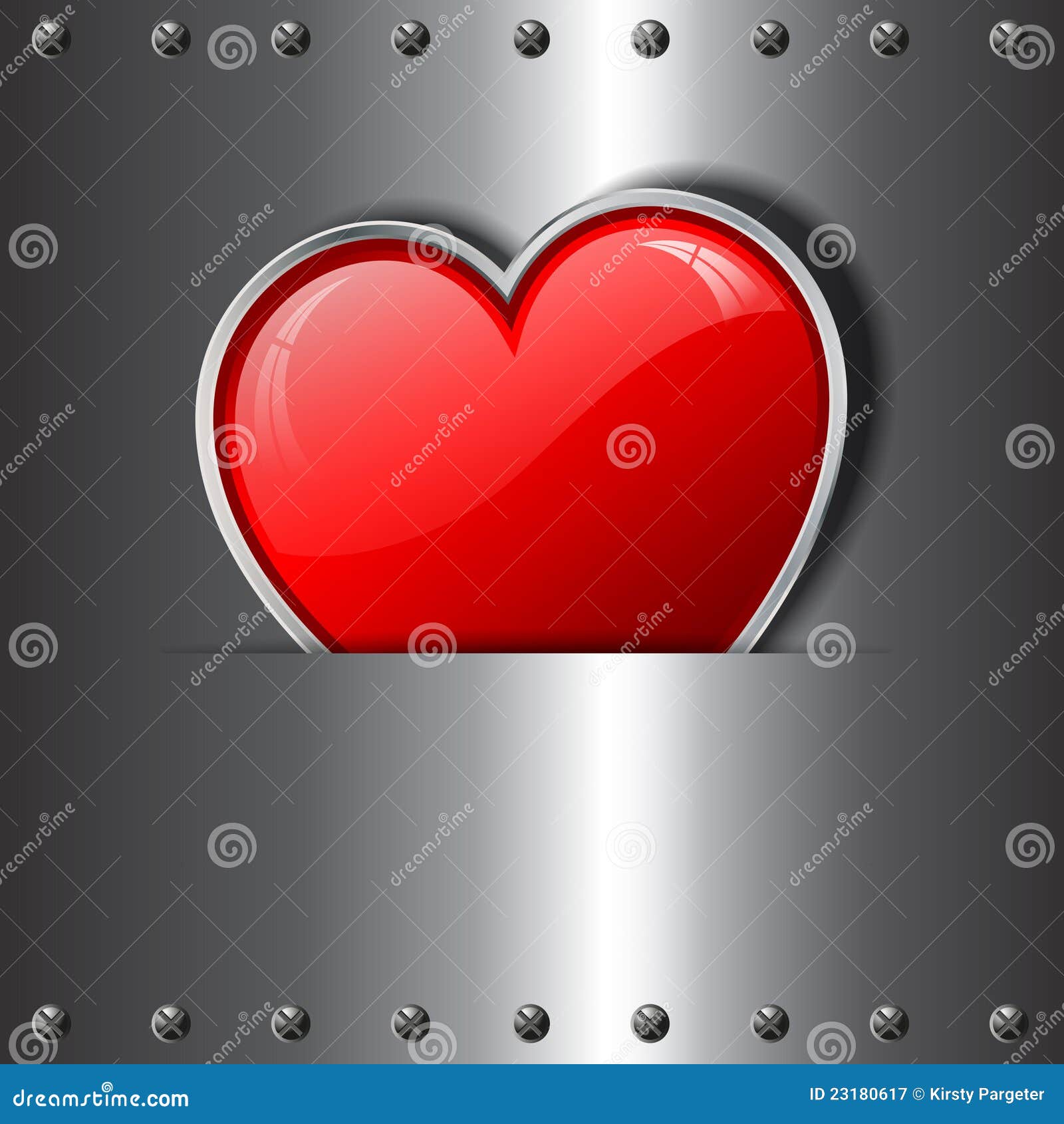 Heart on metal background stock vector. Illustration of heart - 23180617