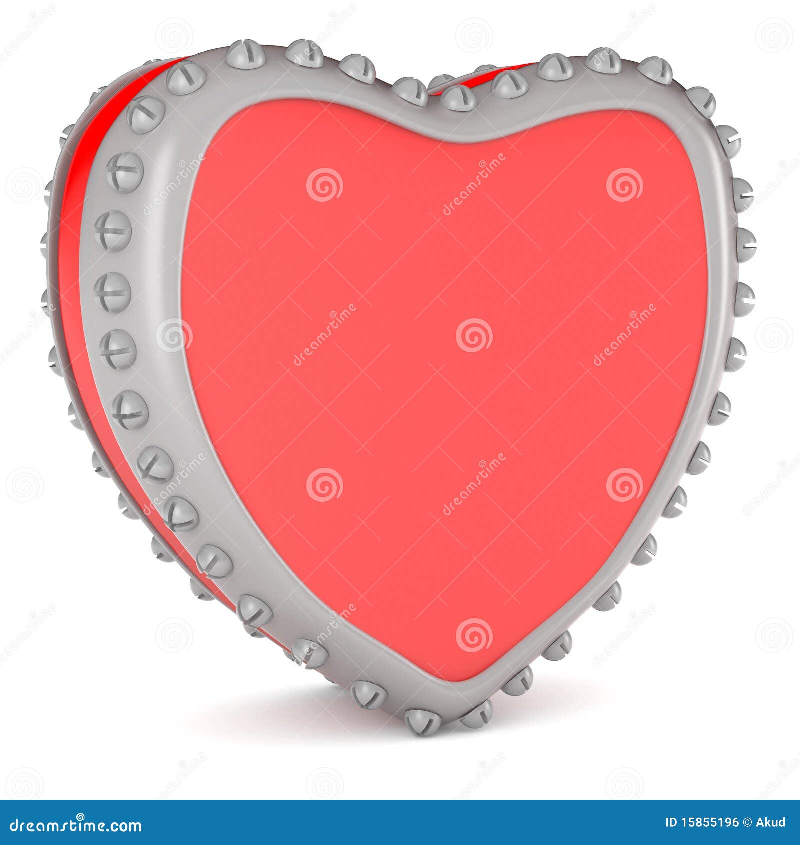 Heart in metal frame stock illustration. Illustration of reflection ...