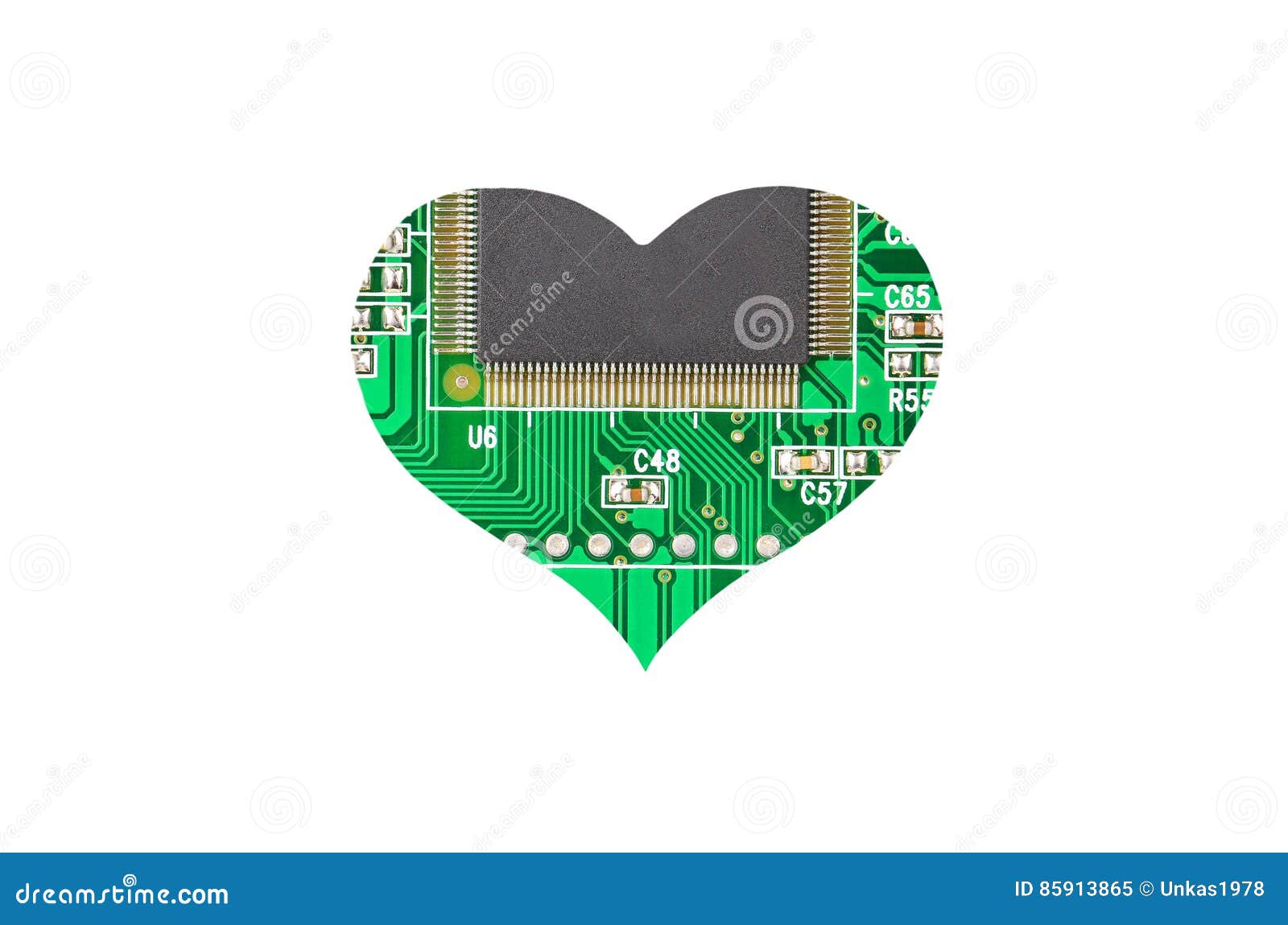Heart from microcircuit stock illustration. Illustration of board ...