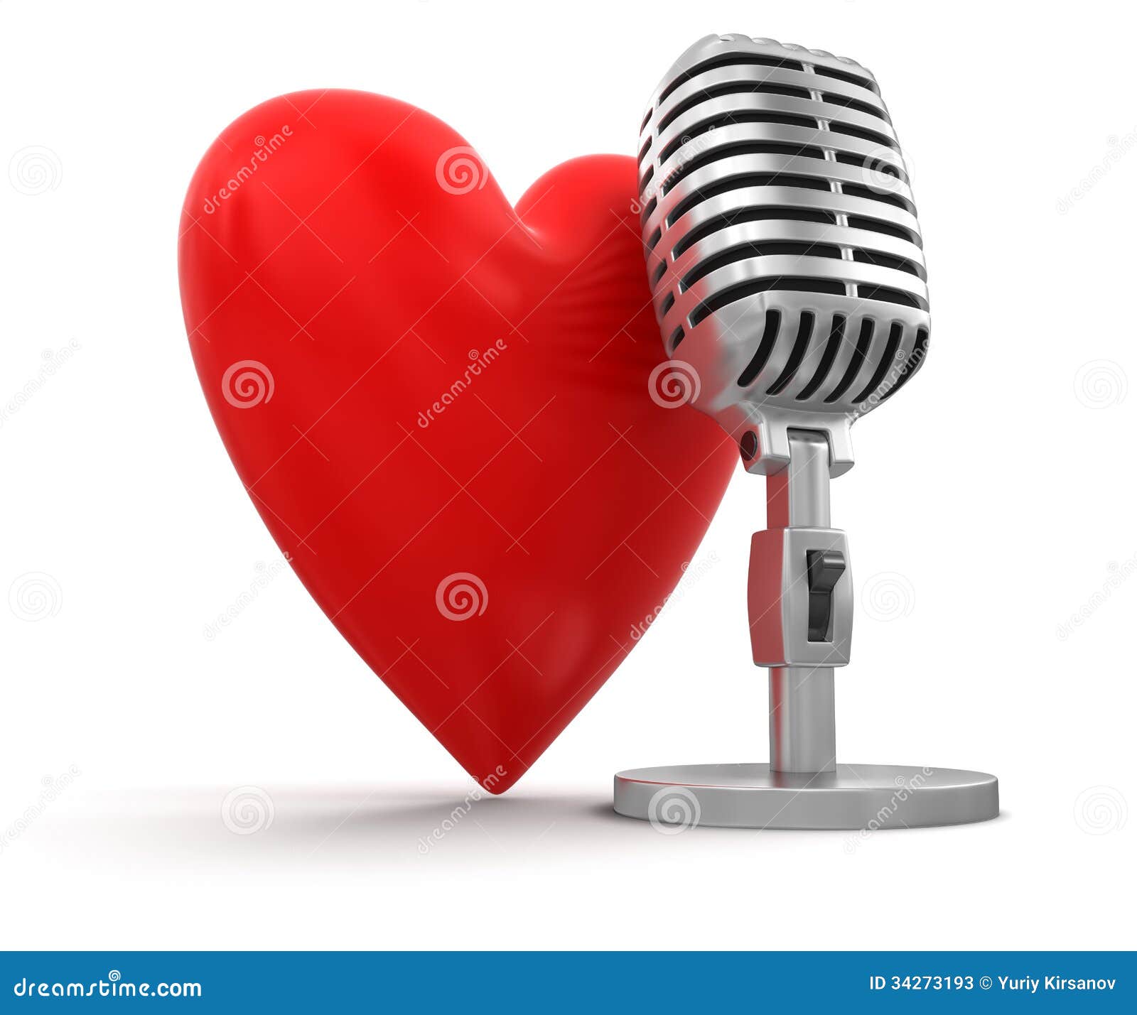 Heart with Microphone (clipping Path Included) Stock Illustration ...