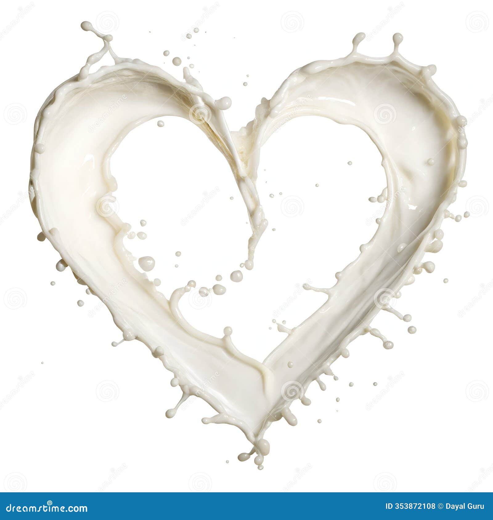 "Heart Milk Splash Isolated on White Background Stock Illustration ...