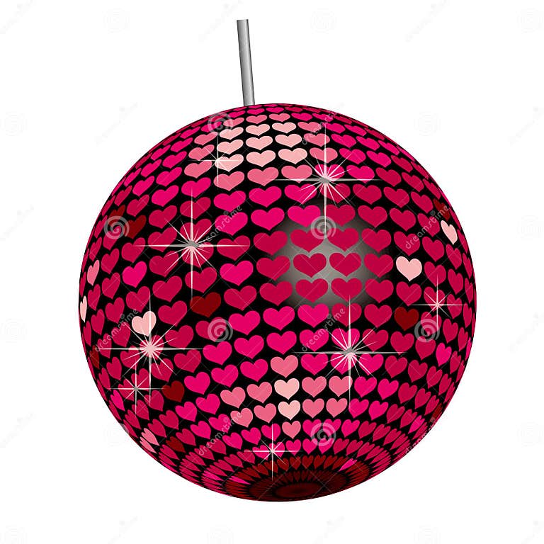 Heart Mirror Ball -White Base Stock Vector - Illustration of sphere ...