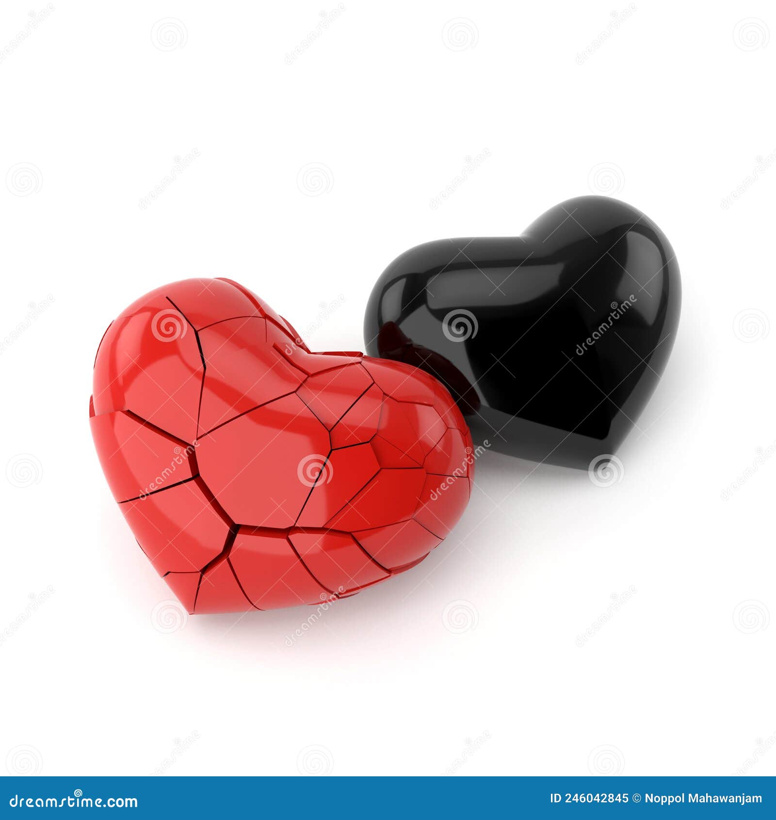 Heart Model with Heartbroken Concepts. 3D Rendering Stock Illustration ...
