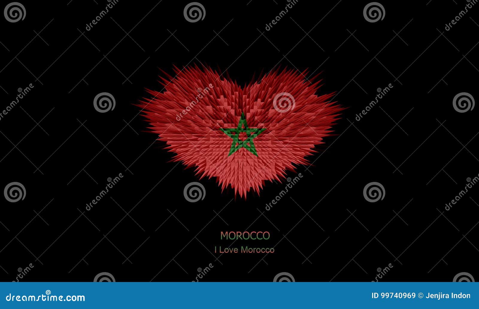The Heart of Morocco Flag. stock illustration. Illustration of ...