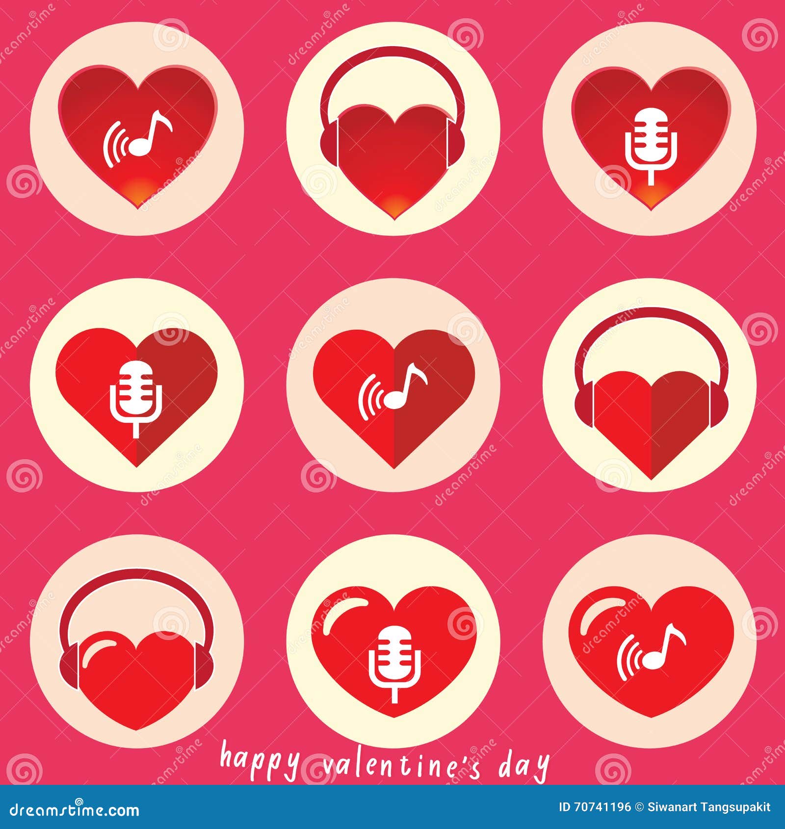 Heart with music Icon Set editorial photo. Illustration of shape - 70741196