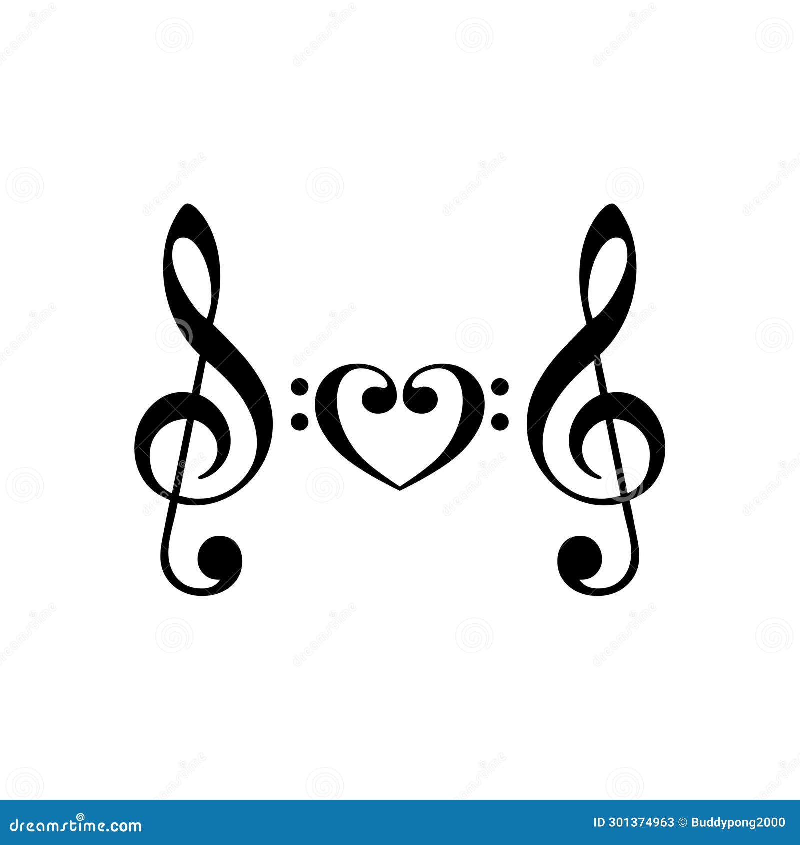 Heart and Music Note for Logo Web Graphic. Stock Vector - Illustration ...