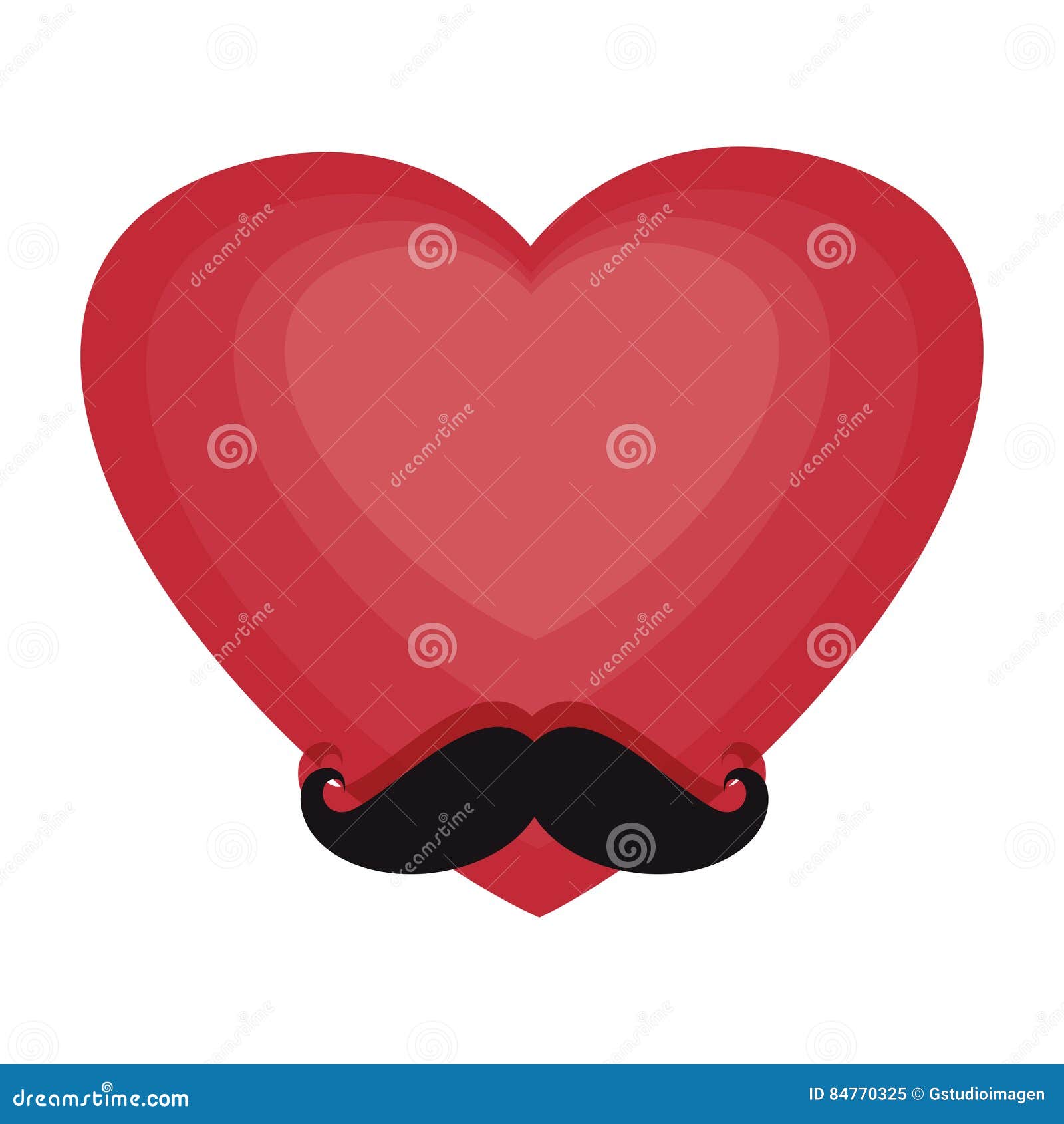 Heart With A Mustache And Text Feliz Dia Del Padre Royalty-Free Cartoon ...