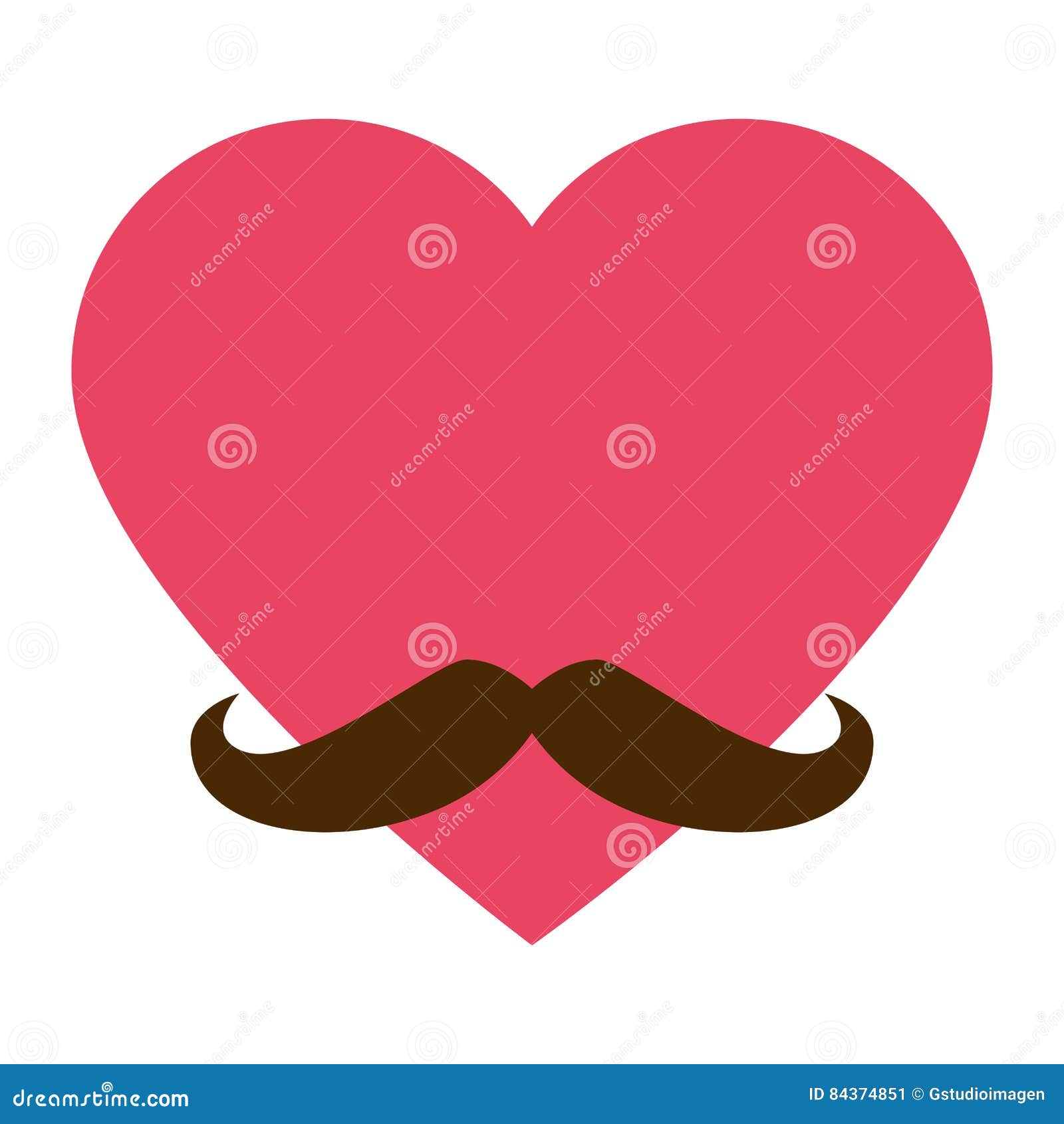 Heart with mustache icon stock illustration. Illustration of poster ...