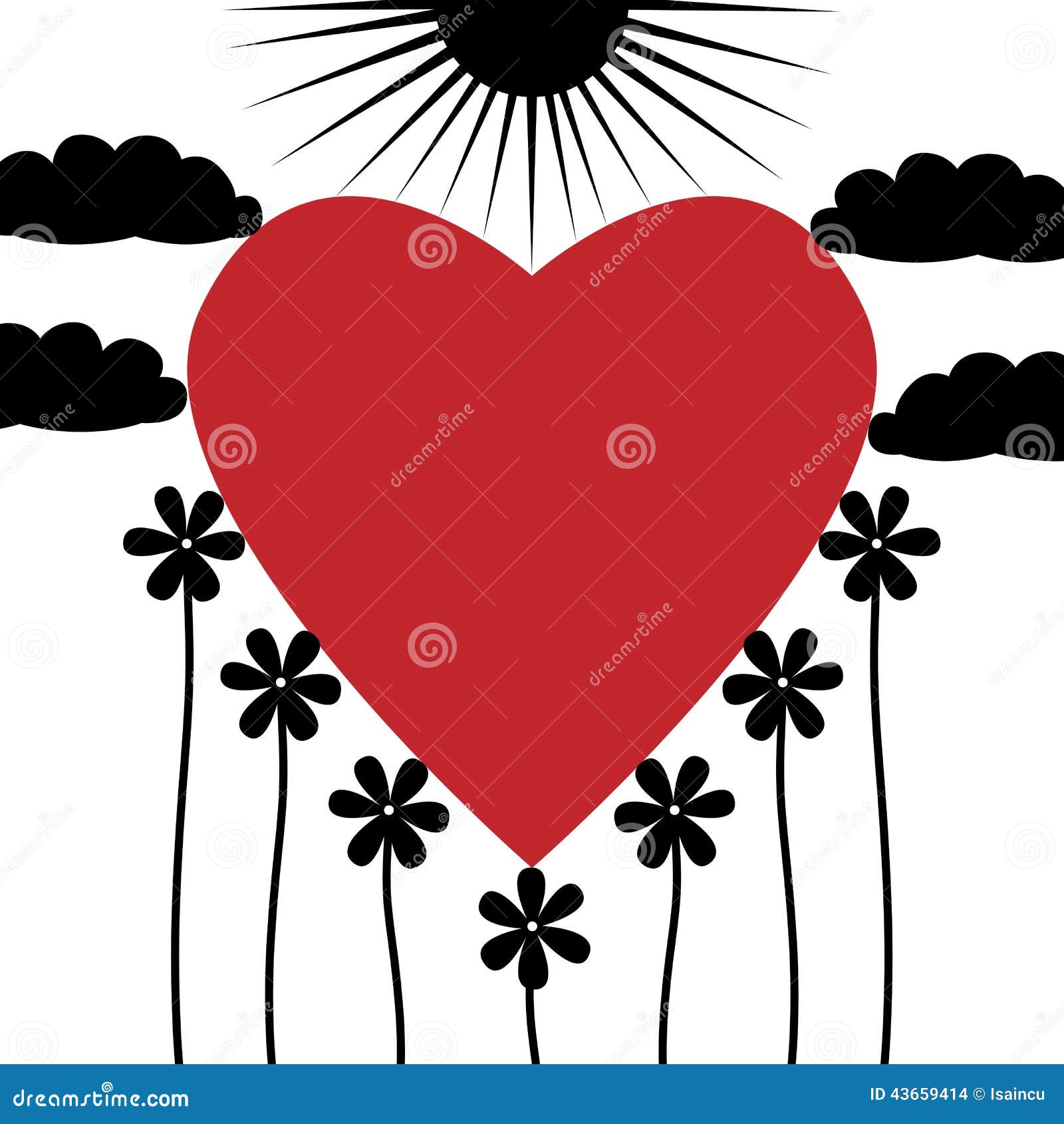 Heart in the nature stock vector. Illustration of beauty - 43659414