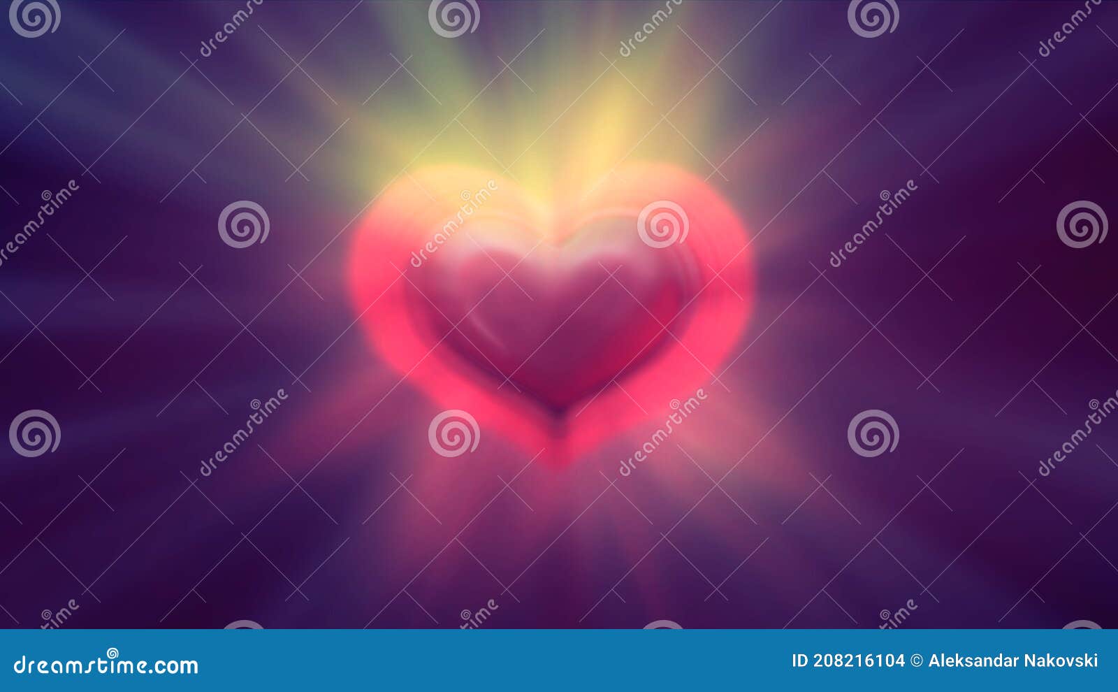 Heart Neon Glow light ray stock illustration. Illustration of happy ...