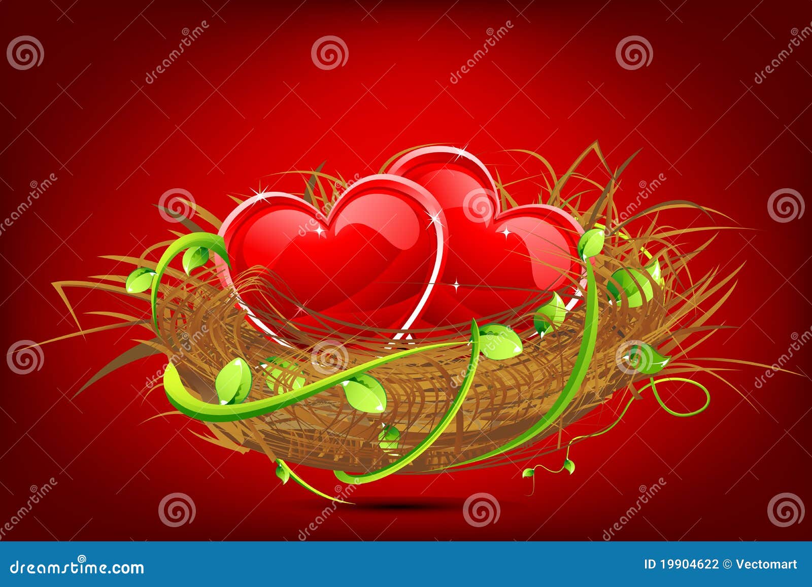 Heart in Nest stock illustration. Illustration of heart - 19904622