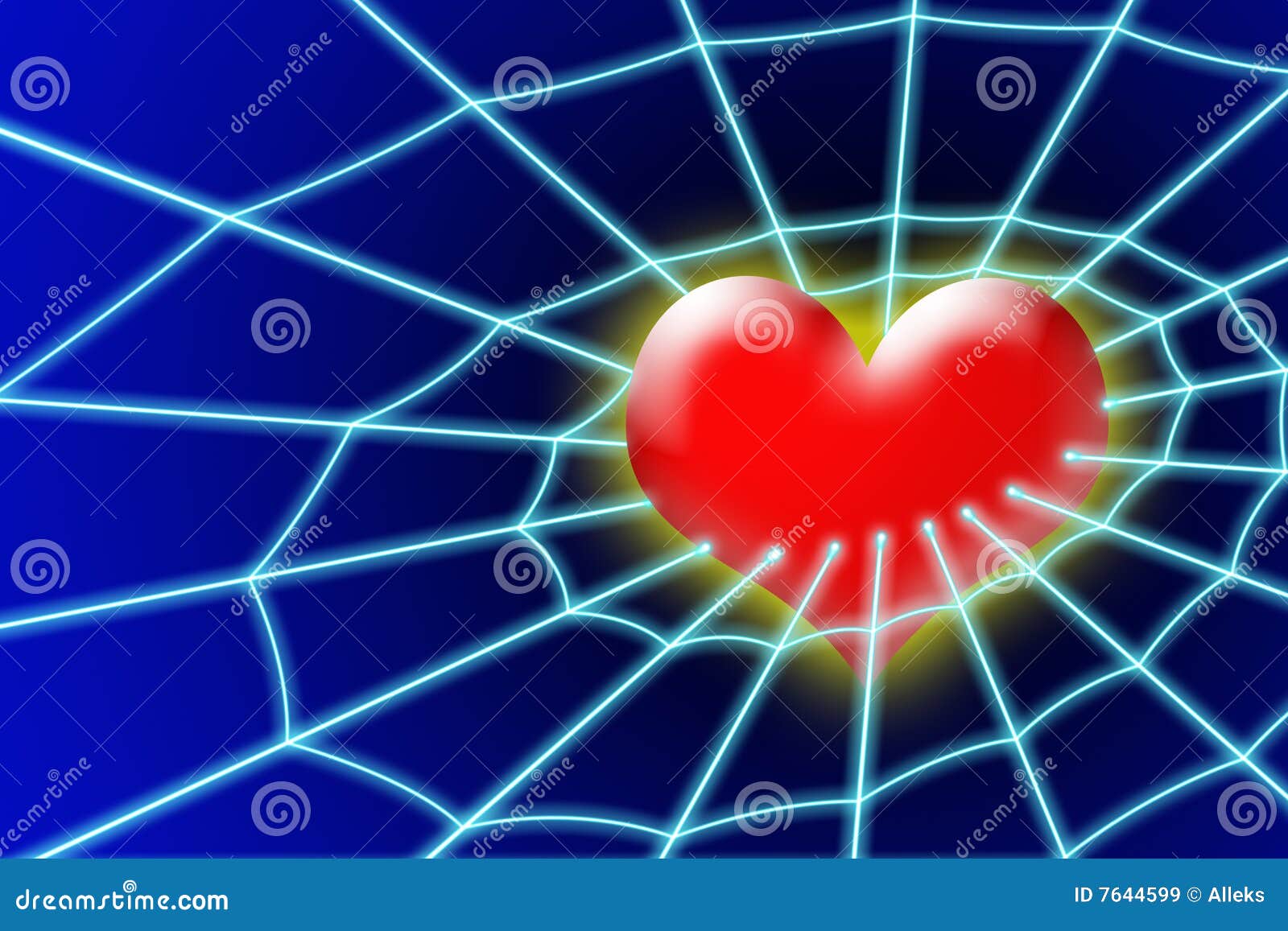 Heart in net stock illustration. Illustration of background - 7644599