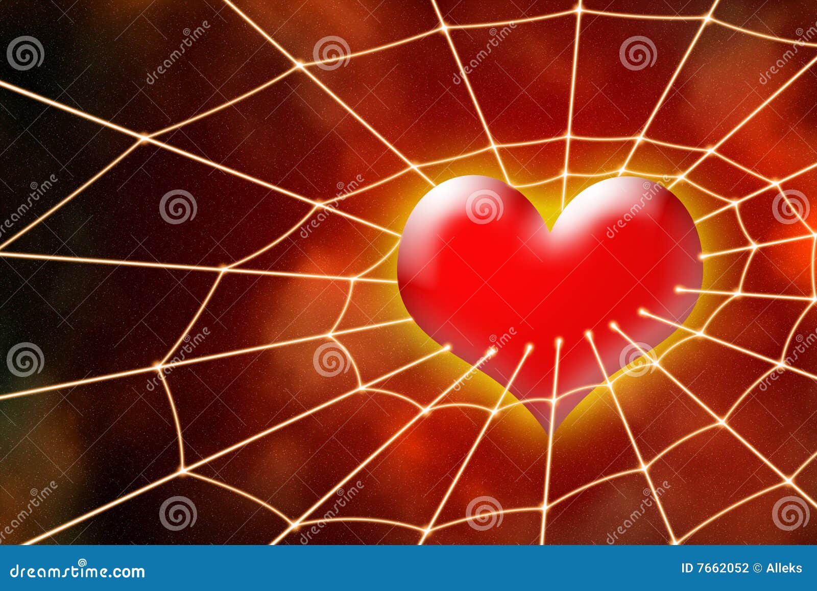 Heart in net stock illustration. Illustration of dark - 7662052