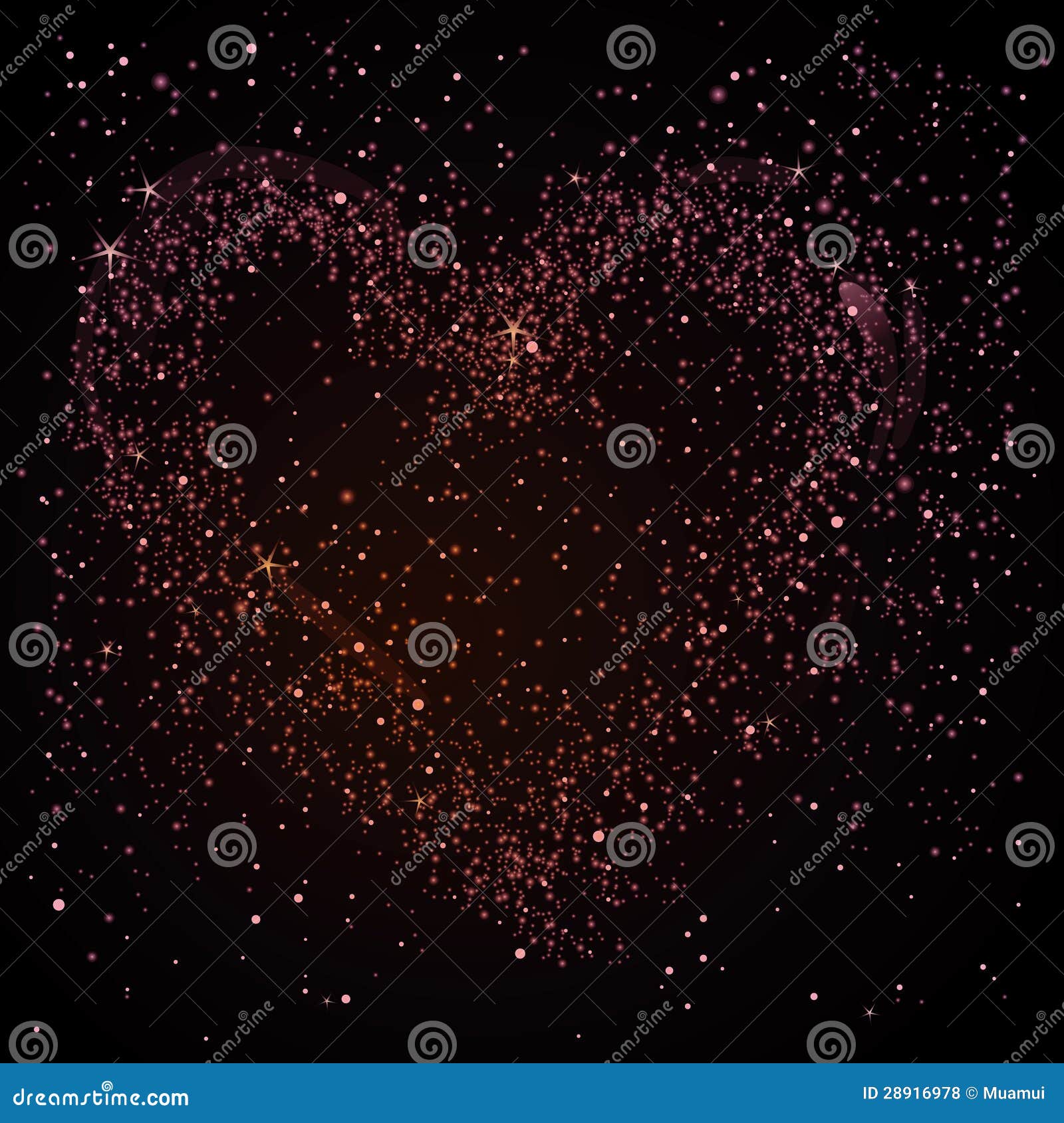 Heart in the night sky stock vector. Illustration of glitter - 28916978