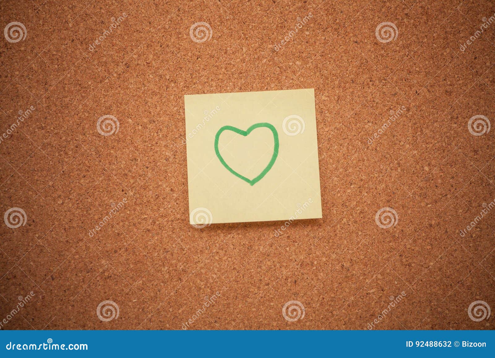 Heart note on cork board stock photo. Image of board - 92488632