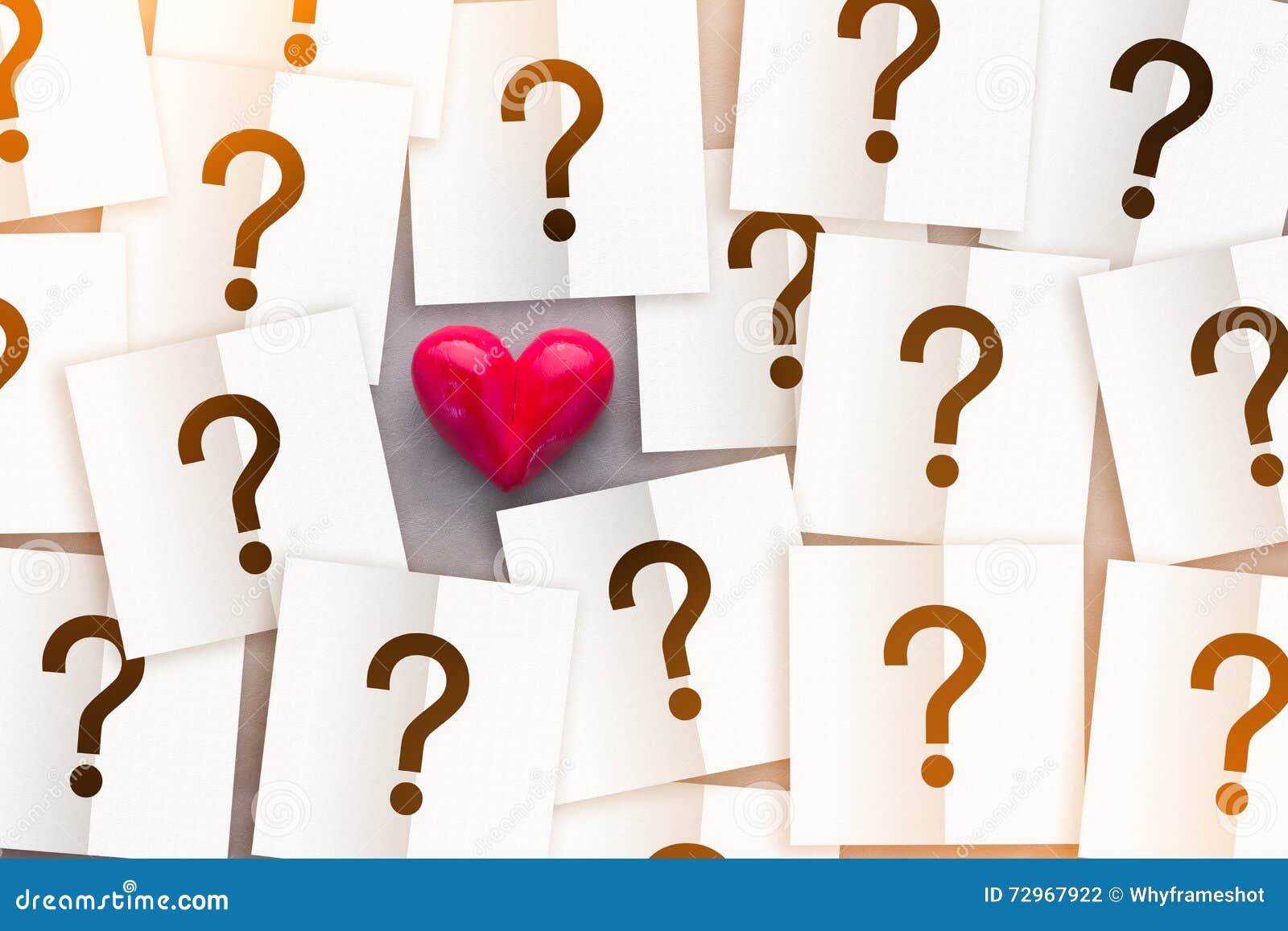 Heart with Note Paper with Question Mark Inside Love Concept Stock ...