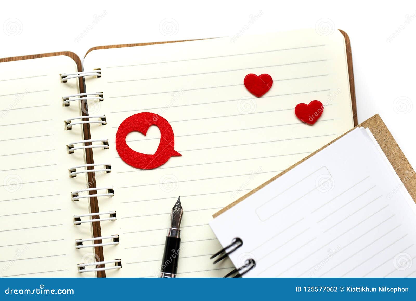 Heart with Notebook and Pen Using for Concept of Love Note Day. Stock ...