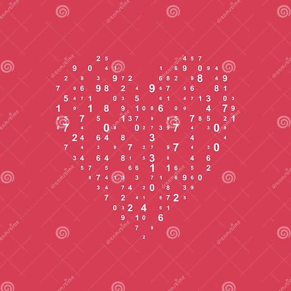 Heart numbers stock vector. Illustration of vector, medium - 129509348