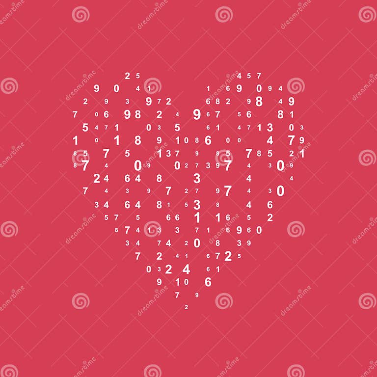 Heart numbers stock vector. Illustration of vector, medium - 129509348