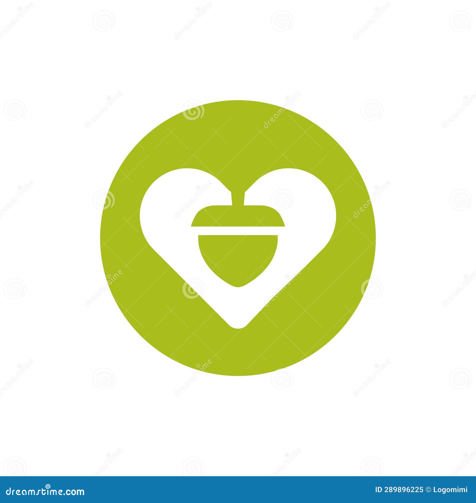 Heart with Oak Acorn Logo Icon Design Template Vector Stock ...
