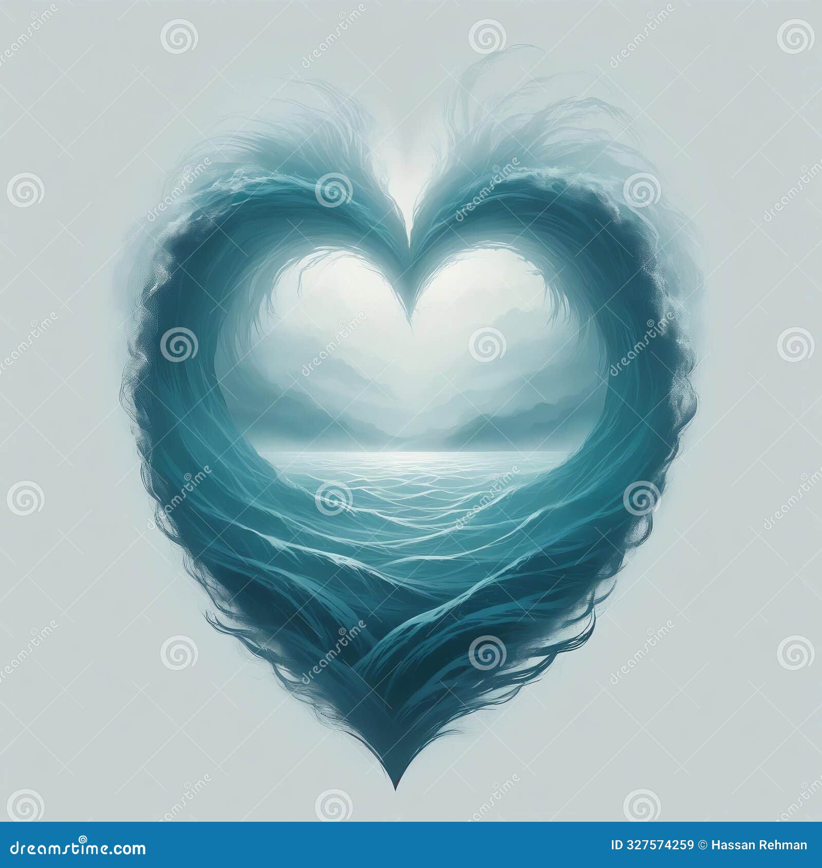 A Heart from Ocean Waves stock illustration. Illustration of water ...