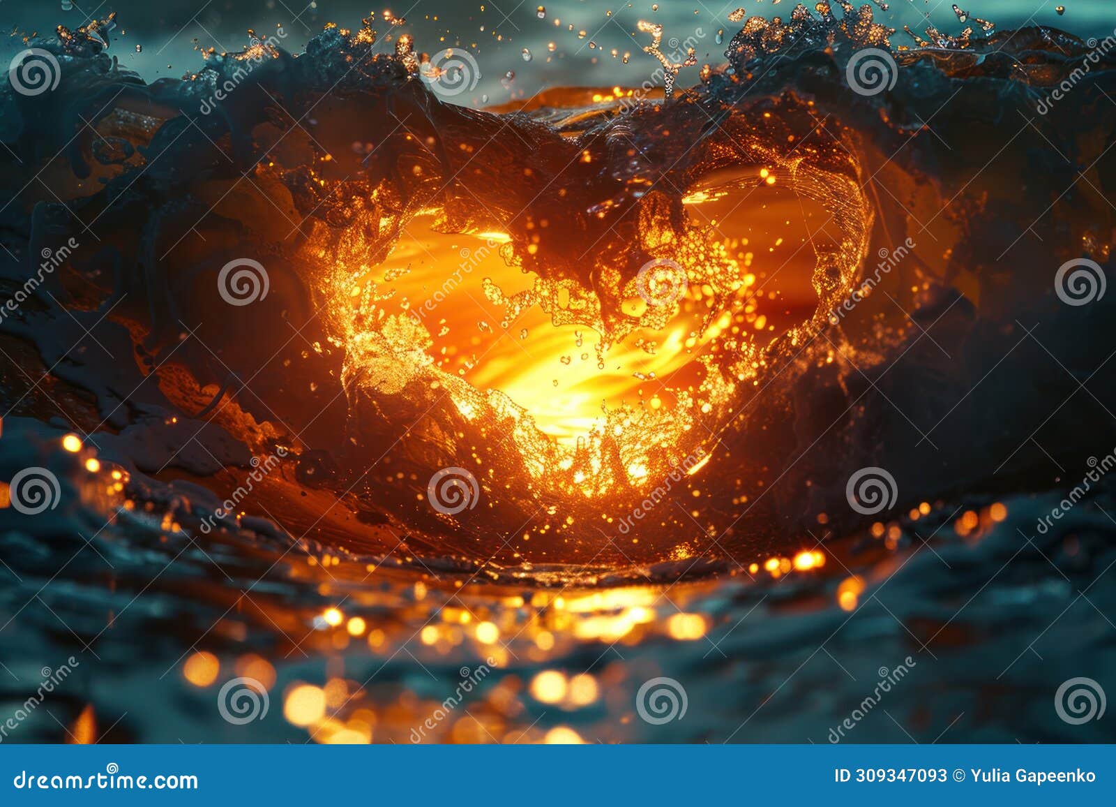 Heart of the Ocean Ocean Waves Art Stock Image - Image of purple ...