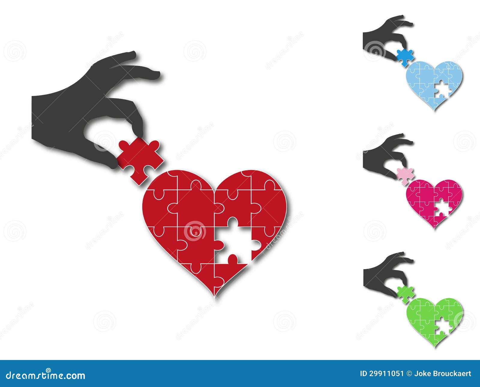 Heart Completed by Silhouette Hand Stock Illustration - Illustration of ...