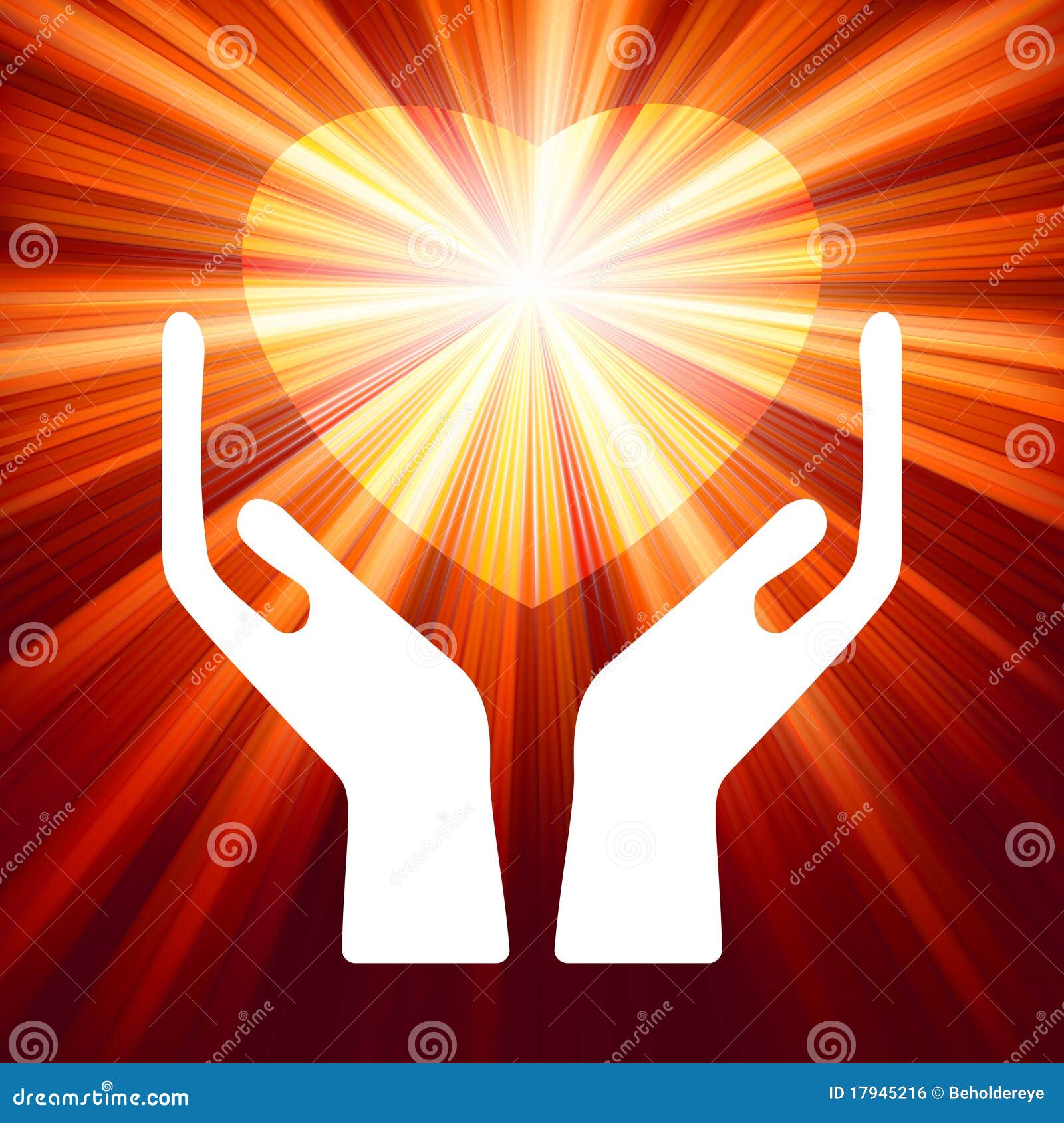 Heart in open hands. EPS 8 stock vector. Illustration of celebration ...