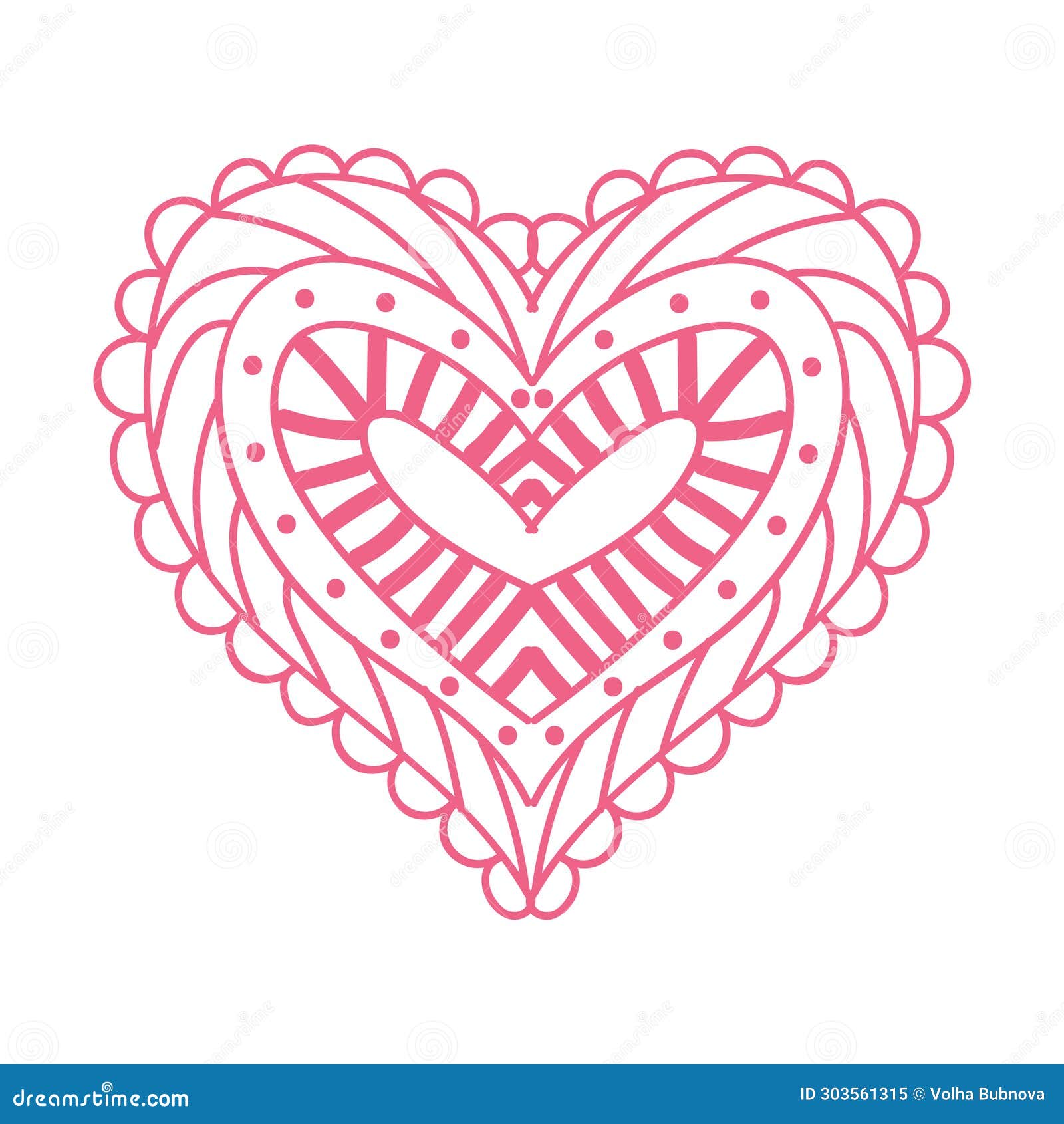 Heart with an Openwork Pattern. Open Illustration on White Background ...