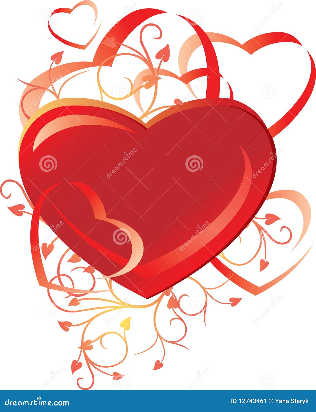 Heart with ornament stock vector. Illustration of curl - 12743461
