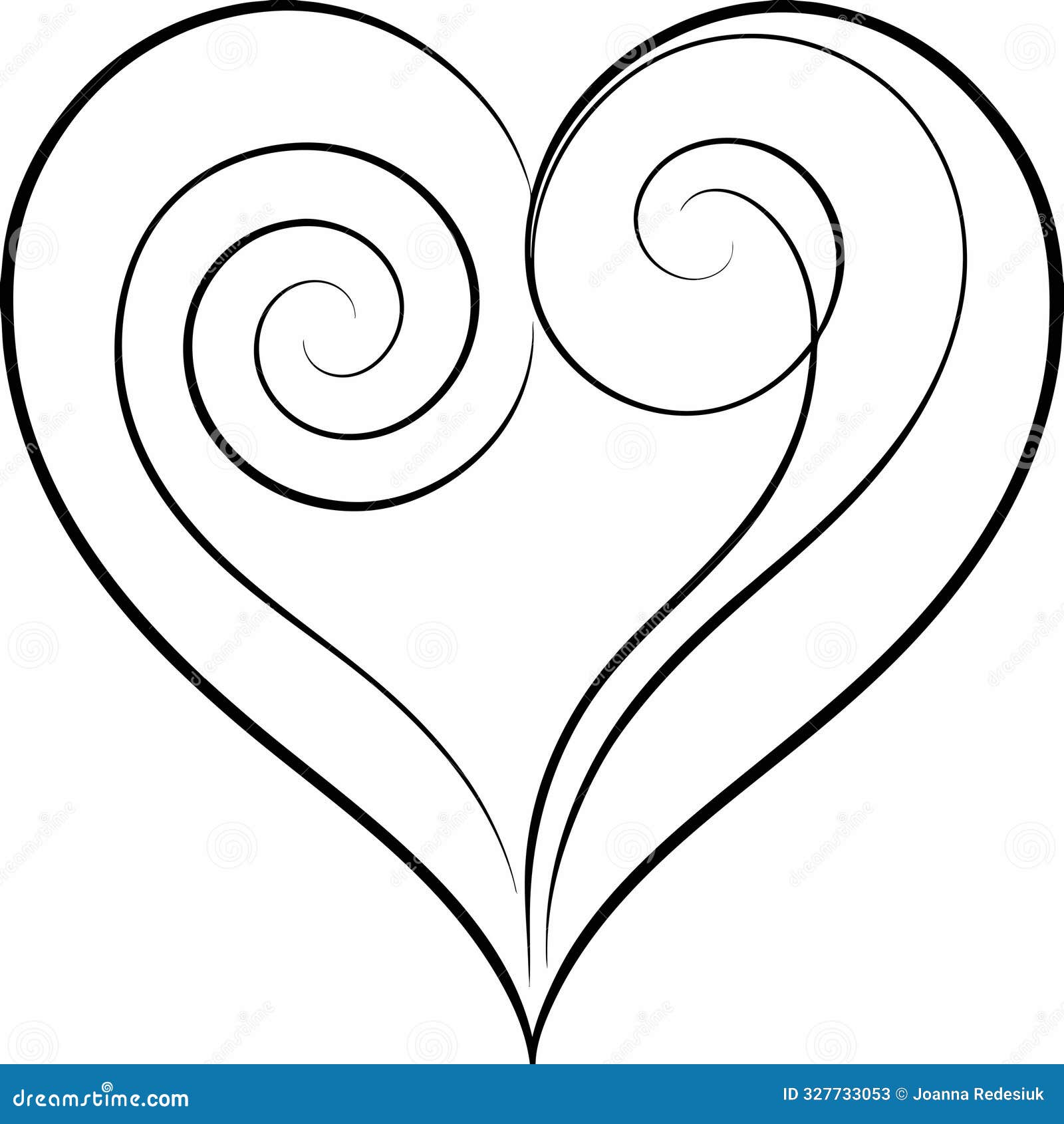Heart Outline is Depicted , Featuring Intricate Swirl Patterns within ...