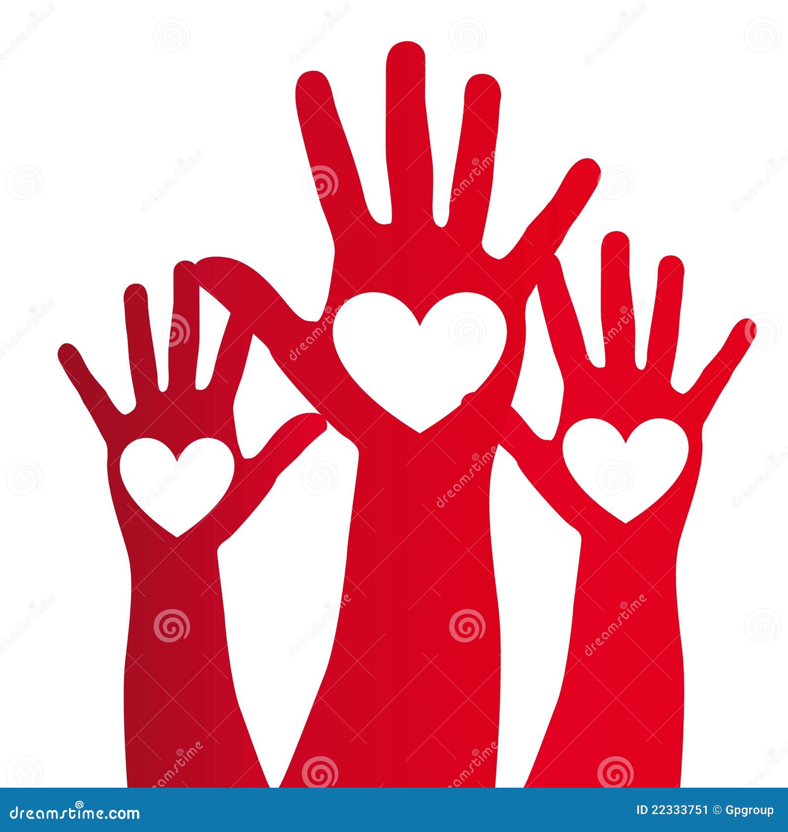 Heart over hand stock vector. Illustration of crowd, graphic - 22333751