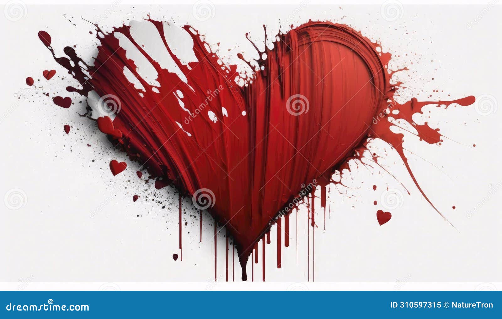 Heart with Paint Heart with Splashes Stock Illustration - Illustration ...
