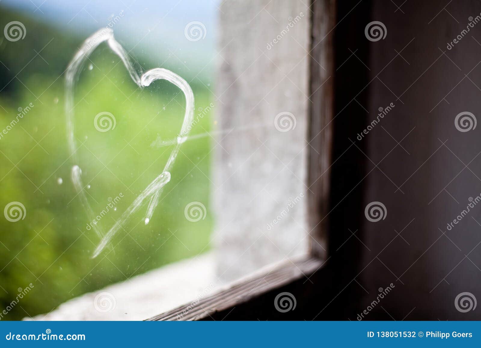 Heart painted on a window stock photo. Image of environment - 138051532