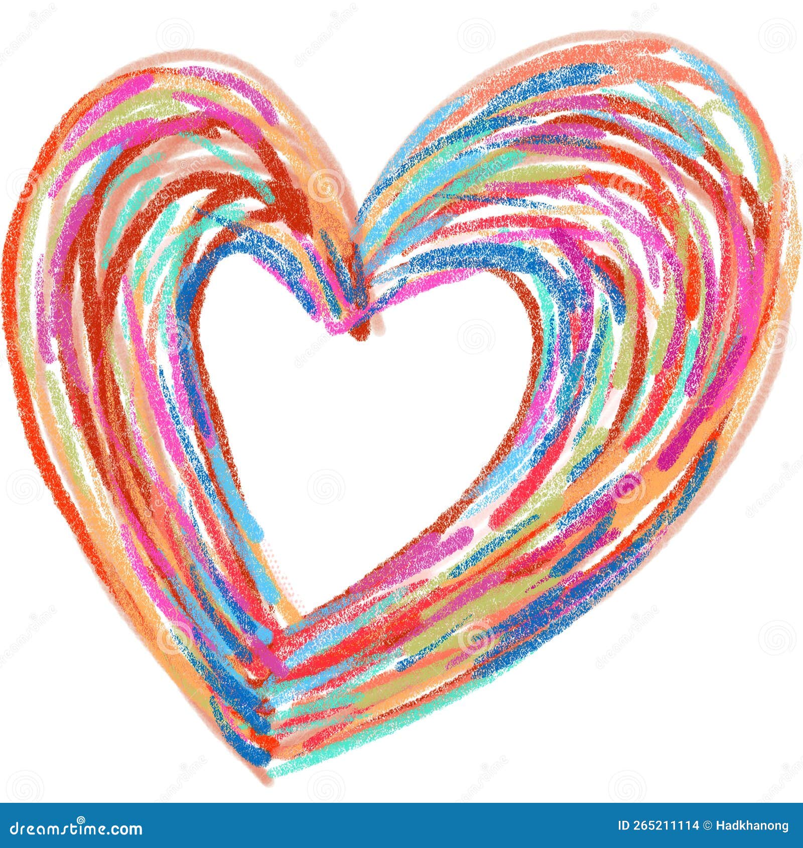 Heart painting hand drawn stock illustration. Illustration of colorful ...