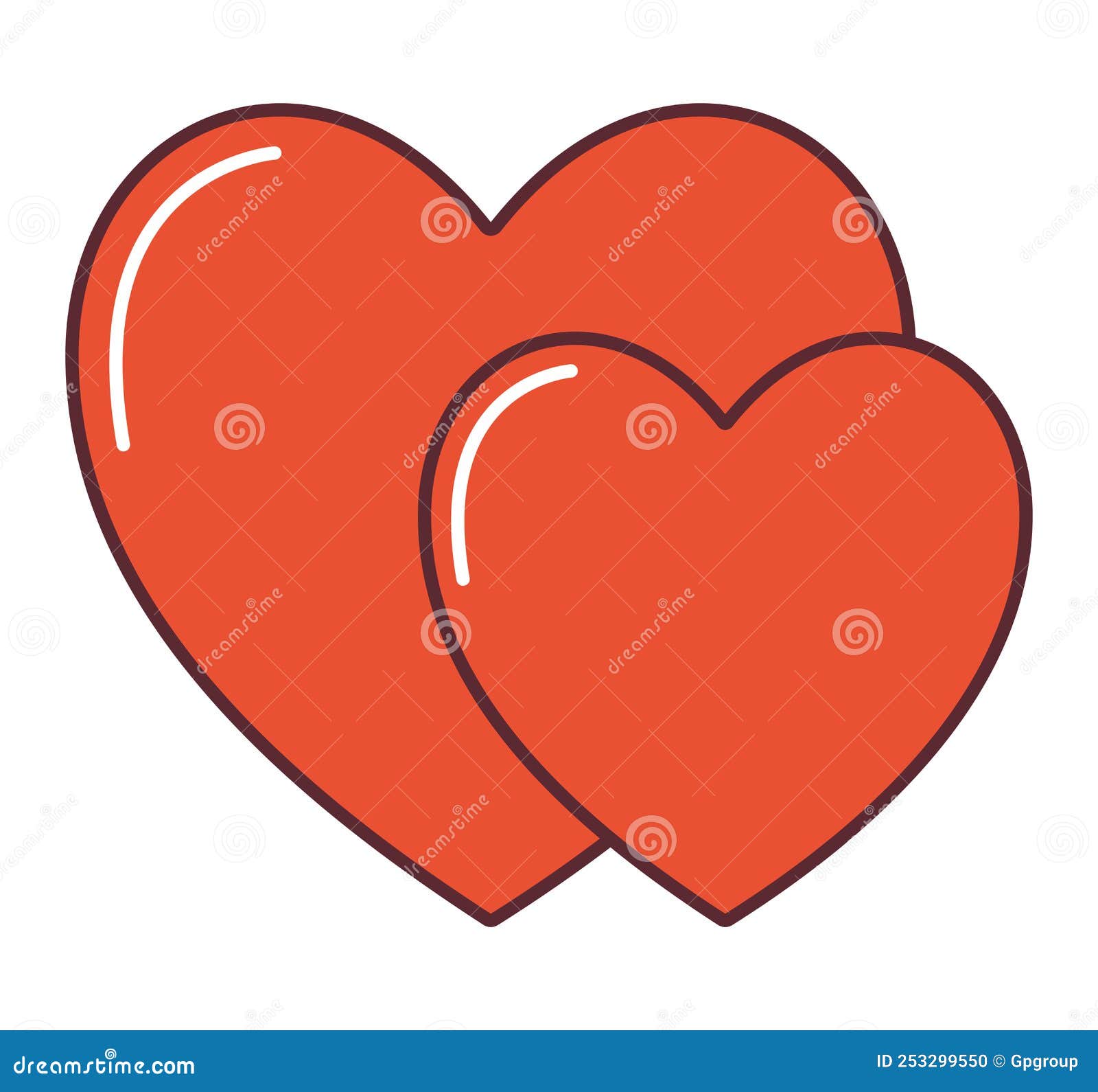 Heart pair design stock vector. Illustration of pulse - 253299550