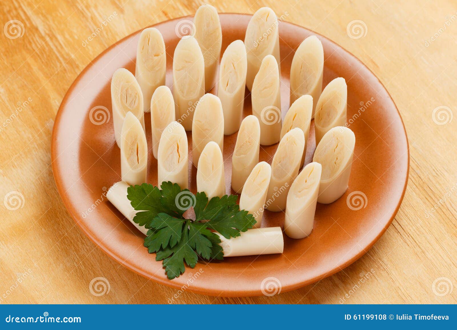 Heart of Palm (palmito) on Plate Stock Photo - Image of edulis, cocos ...